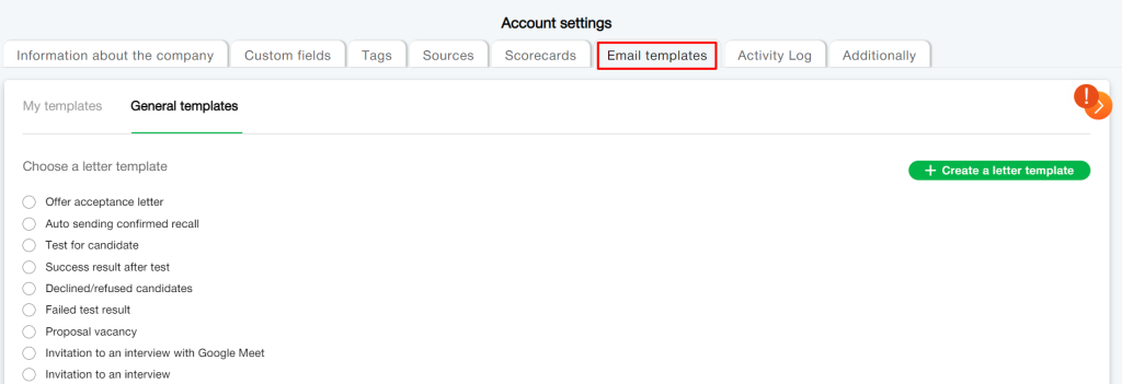 Email templates and automated sending of emails and tests | CleverStaff